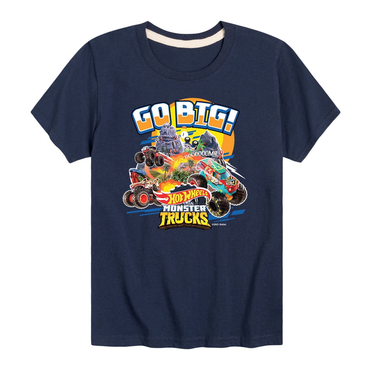 Hot Wheels - Go Big Monster Trucks - Toddler And Youth Short Sleeve ...