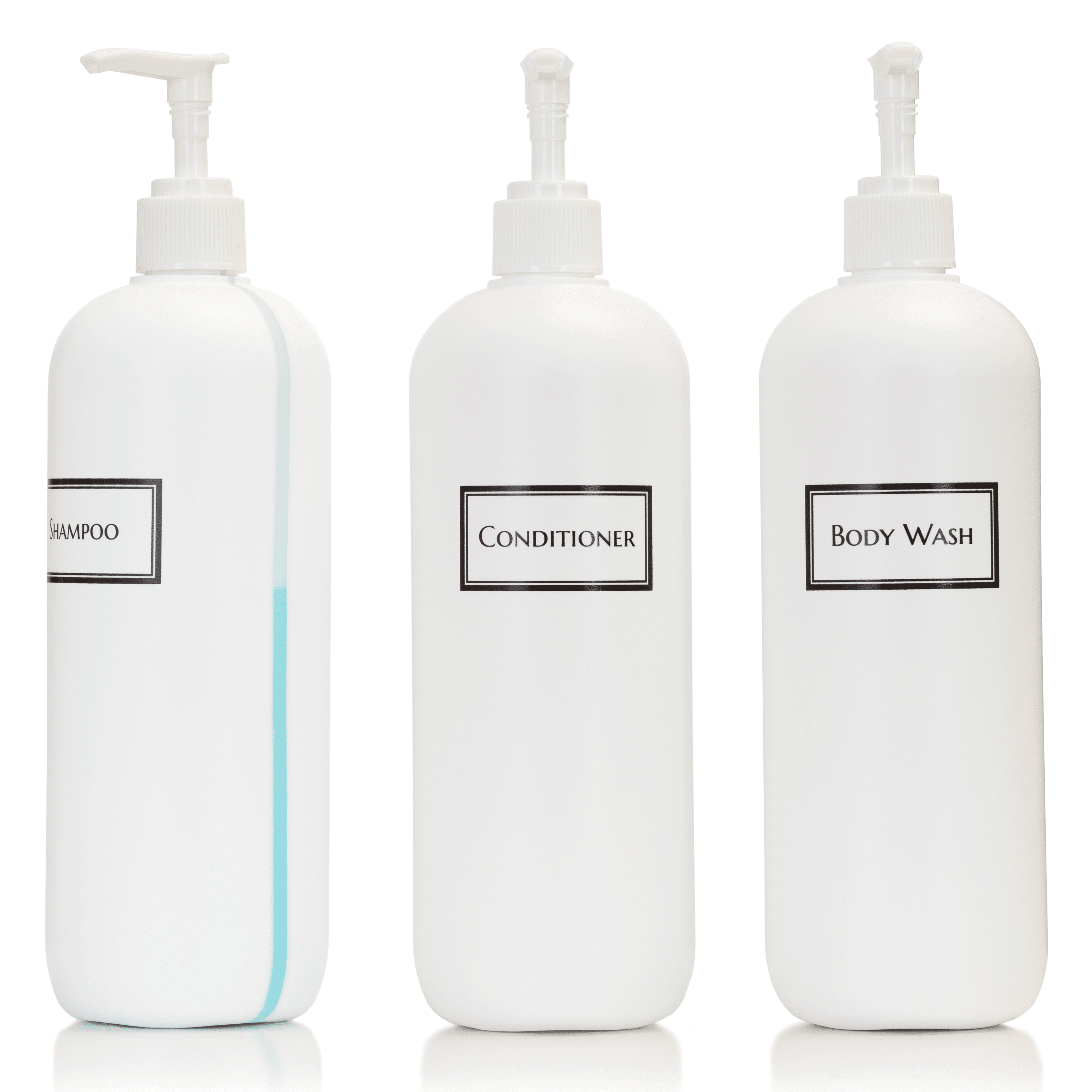 Refillable Body Wash Shampoo and Conditioner Pump Dispenser Bottles ...