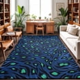 Blue Teal Leopard Area Rugs 2.7x5ft Rustic Boho Vintage Grain Aesthetic ...