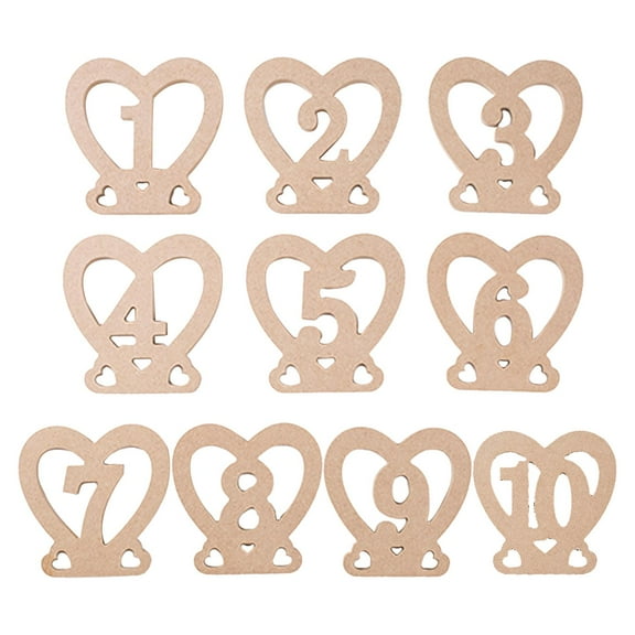 10PCS Hexagonal Wooden Table Number Plates - Numbers 1-40 for Weddings ...