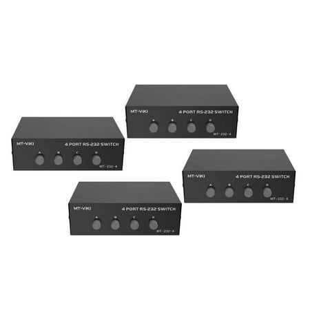 4xPrinter DB9 Pin Serial RS232 Switch Box Manual 4Port Data Sharing ...