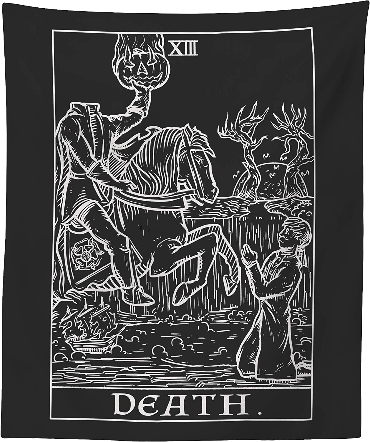 The Ghoulish Garb Death Tarot Card Terror Tarot Shadow Edition Tapestry ...