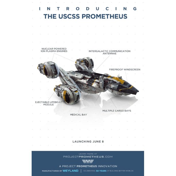 Prometheus Movie Poster USCSS Prometheus Reprint 27inx40in for any room ...