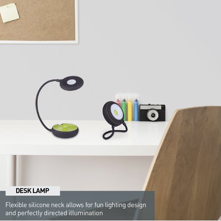 Globe Electric Flexx 6-in-1 Black and Green Multipurpose Portable Lamp ...