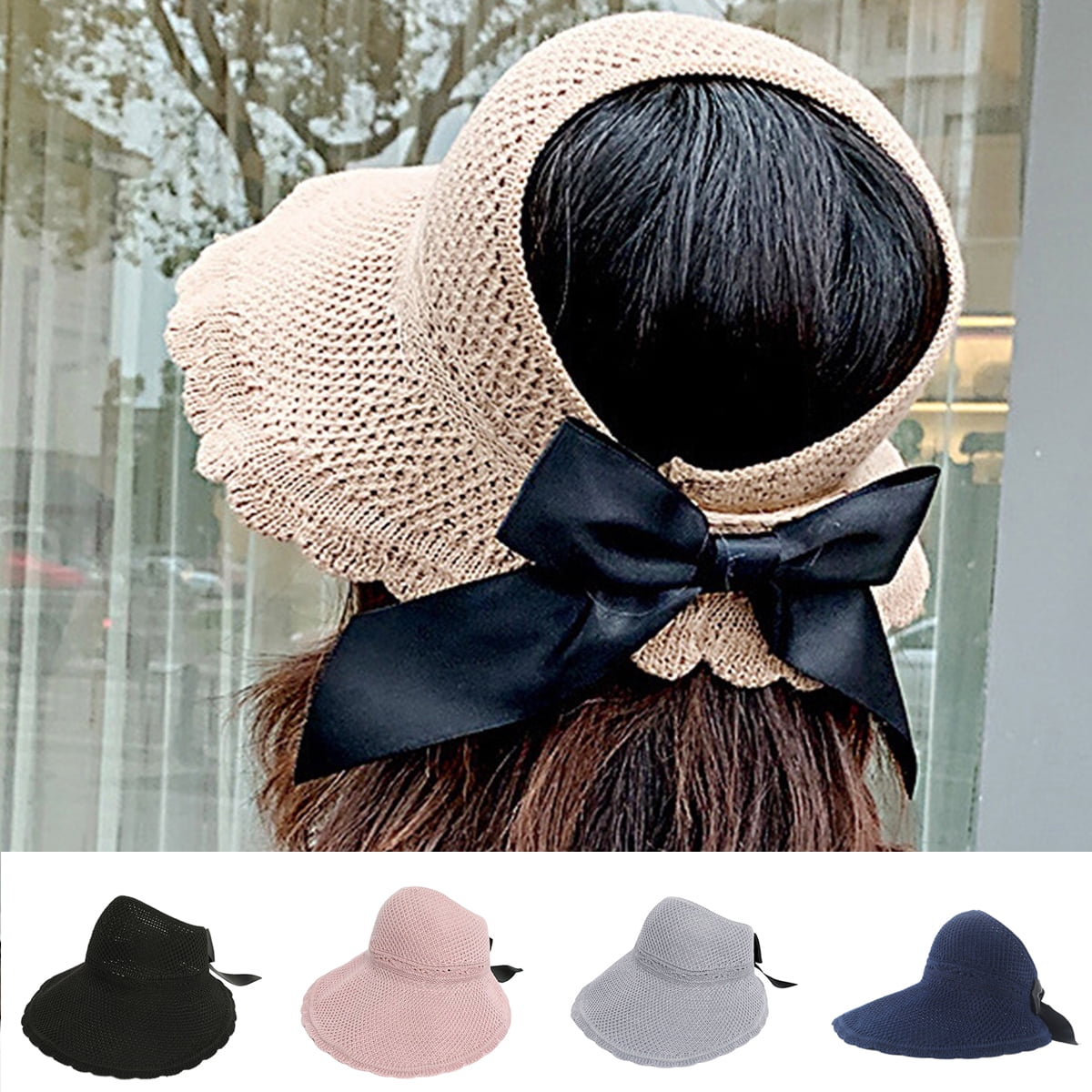 Travelwant Sun Visor Hats Summer Wide Brim Clip on Beach Adjustable ...