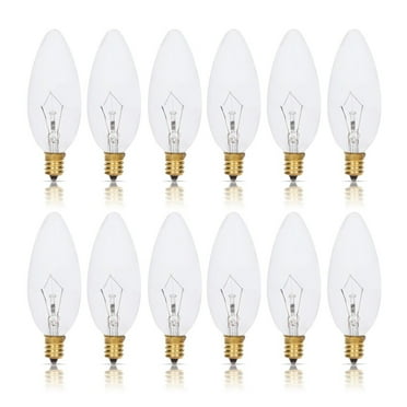Simba Lighting Torpedo Clear B11 C35 CTC 40W E26 Base Light Bulbs 120V ...