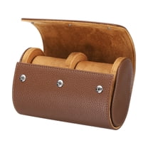 2-Slot Leather Watch Roll Case – Vintage Crazy Horse Cowhide Travel ...