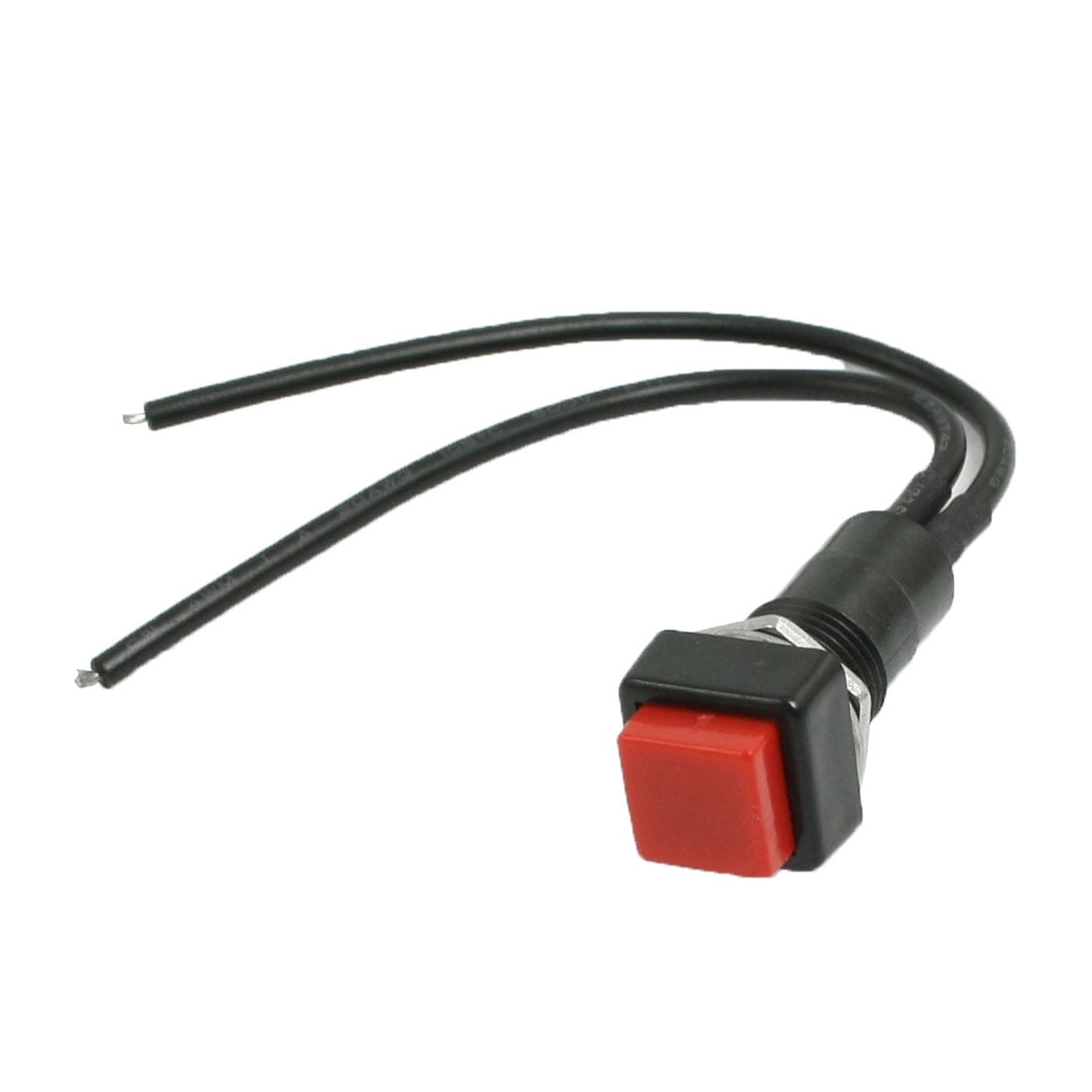 Vehicle Car 2 Wires Red Squared Momentary Push Button Switch AC 250V 3A ...