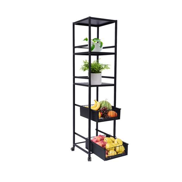 Miumaeov 5-Tier Kitchen Baker's Rack Shelving Unit Storage Shelf with ...