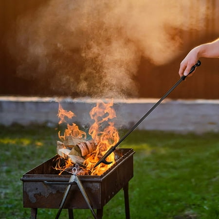 MAFNIO 26in Fireplace Poker Fire Poker for Fire Pit Heavy Duty Wrought ...