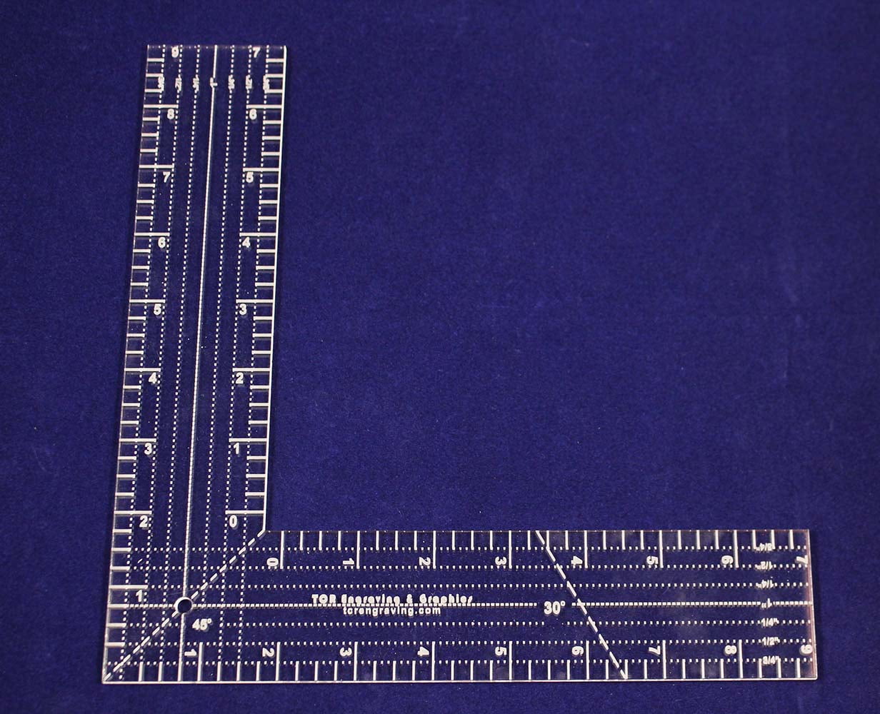 9" L-Shaped Ruler. Acrylic 1/8" thick. Quilting/Sewing - Acrylic ...