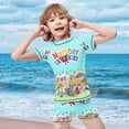 Boys Number Cartoon Show Block Rash Guard Set 2 Piece Swimsuits Short ...