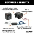 CURT 52041 Soft-Trac 1 Trailer Breakaway Switch Kit System with Battery ...