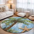 Abstract Coconut Tree Area Rugs 3' (Round) Retro Wood Grain Floor Rug ...