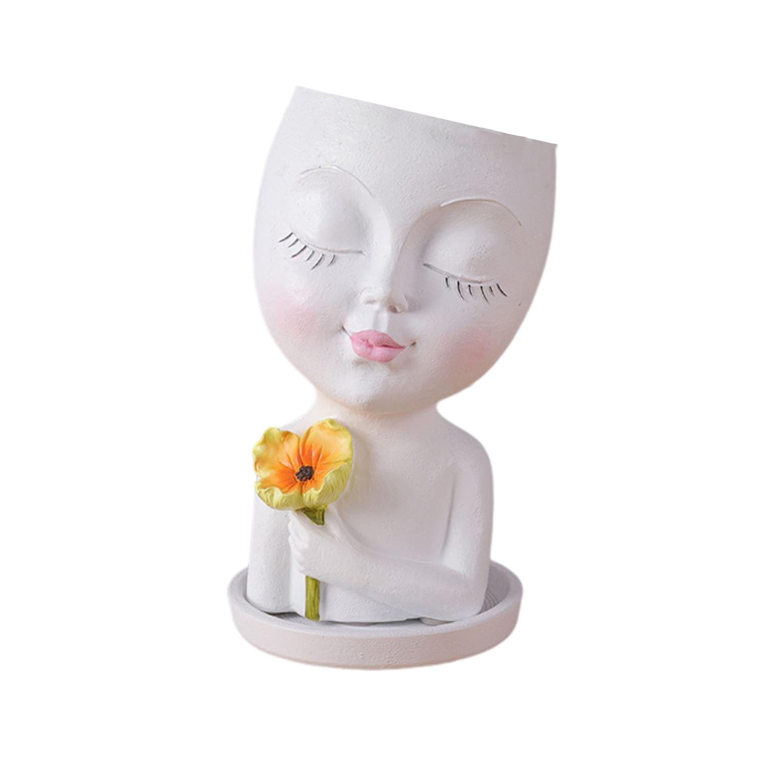 HYmarket Girls Head Face Shape Planters Pot - Vivid Appearance, Stable ...