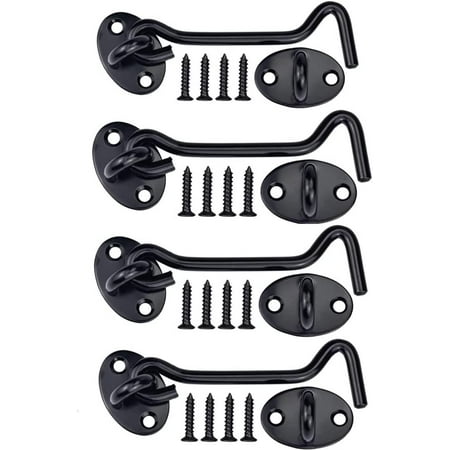 SHARKDOOK 4 Pieces Eye Hooks and Latches, Stainless Steel Cabin Hook ...