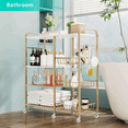 4 Tier Rolling Microwave Cart with Pull-Out Baskets and Wheels ...