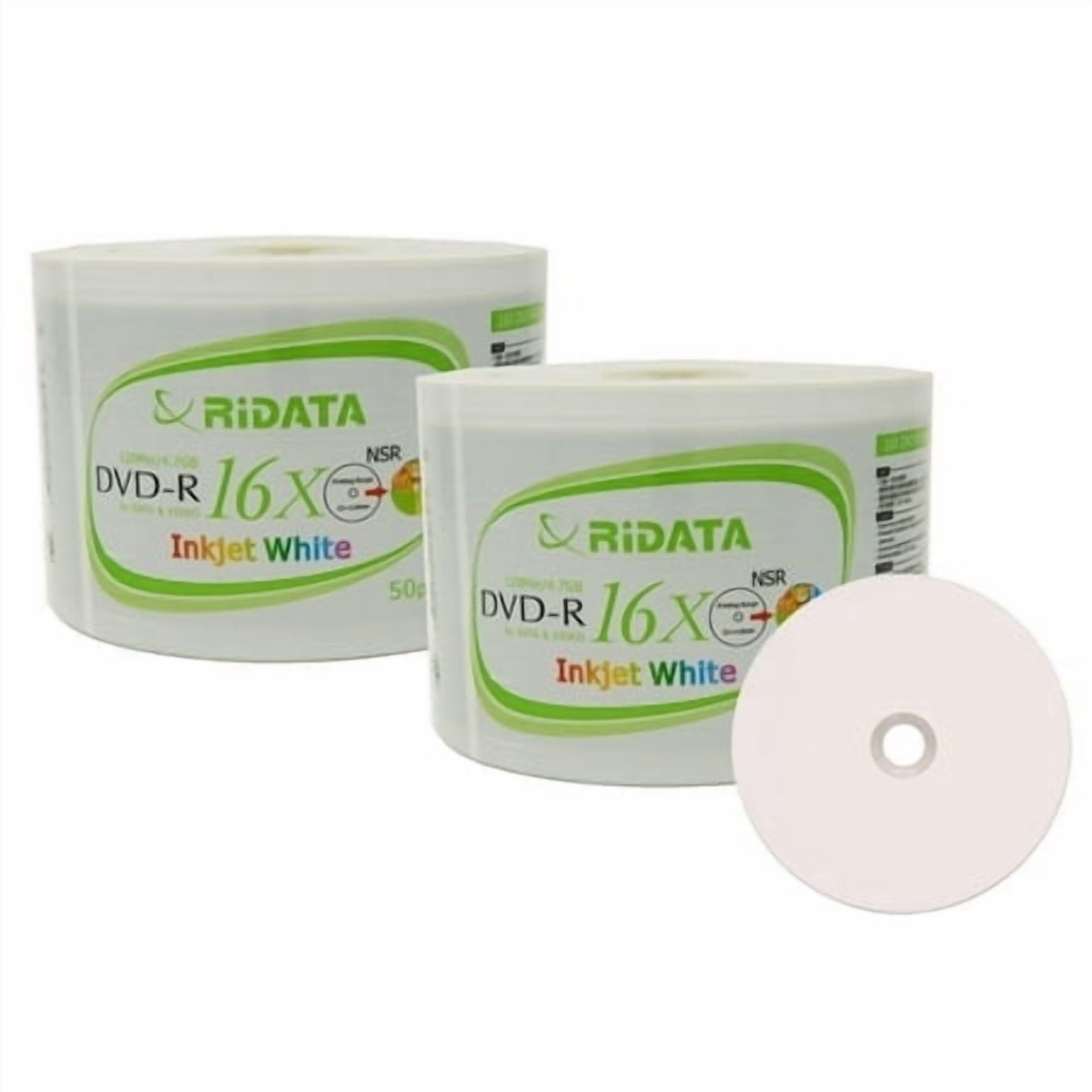 Click here for 100 Pack Ridata Dvd-R 16x 4.7gb 120 Min White Inkj... prices