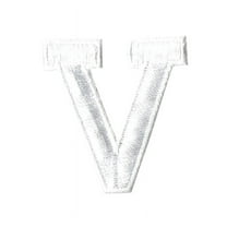Alphabet Letter - V - Color Silver - 2" Block Style - Iron On ...
