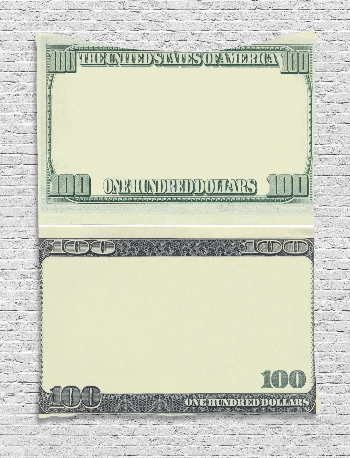 Money Tapestry, Hundred Dollar Bill Century Note Design American ...