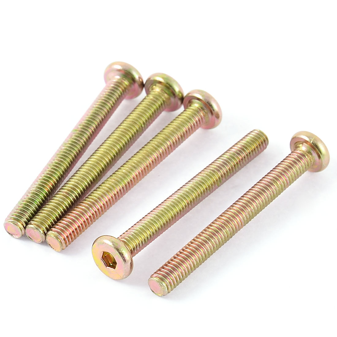 Uxcell M6 X 55mm Male Thread Hex Socket Head Cap Screw Bolt Bronze Tone