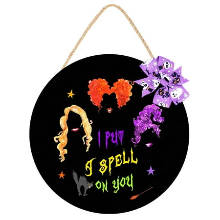 AKEROCK Hocus Pocus Decor Halloween Door Decorations Hanger Sign I Put ...