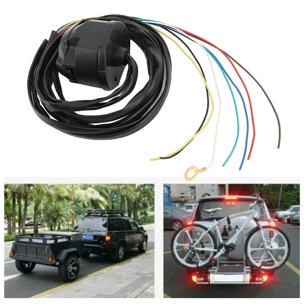 7 Pin Trailer Socket Wiring Kit, Towing Hinge Socket Wiring Harness ...
