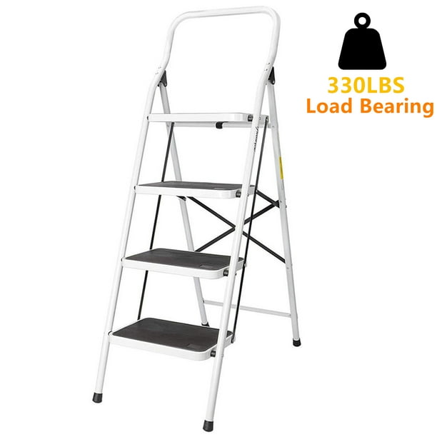 4 Step Ladder, 330LBS Folding Step Stool Portable Sturdy Steel ...