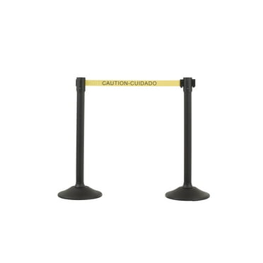 ChainBoss Yellow Stanchion with 10' of Black Plastic Chain- Weighted ...