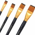 4 Pcs Flat Paint Brushes Set Watercolor Brushes Multifunctional ...