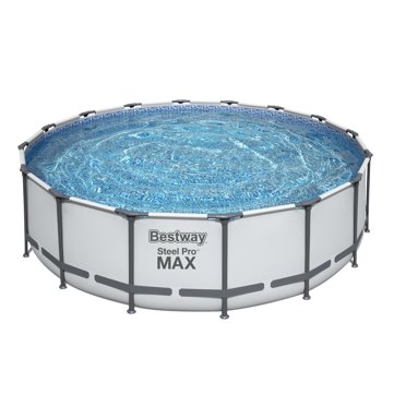 "Bestway Steel Pro MAX 14' x 48"" Round Above Ground Deep Metal Swimming Pool Set" - Walmart.com