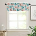 Coral Shell Kitchen Curtains Valance and Tier Set Watercolor Pink Blue ...