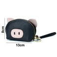 Cowhide Leather cute creative cartoon pig shape coin purse zipper coin ...