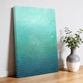Aqua Teal Mosaic Canvas Wall Art for Living Room, Minimalist Abstract ...