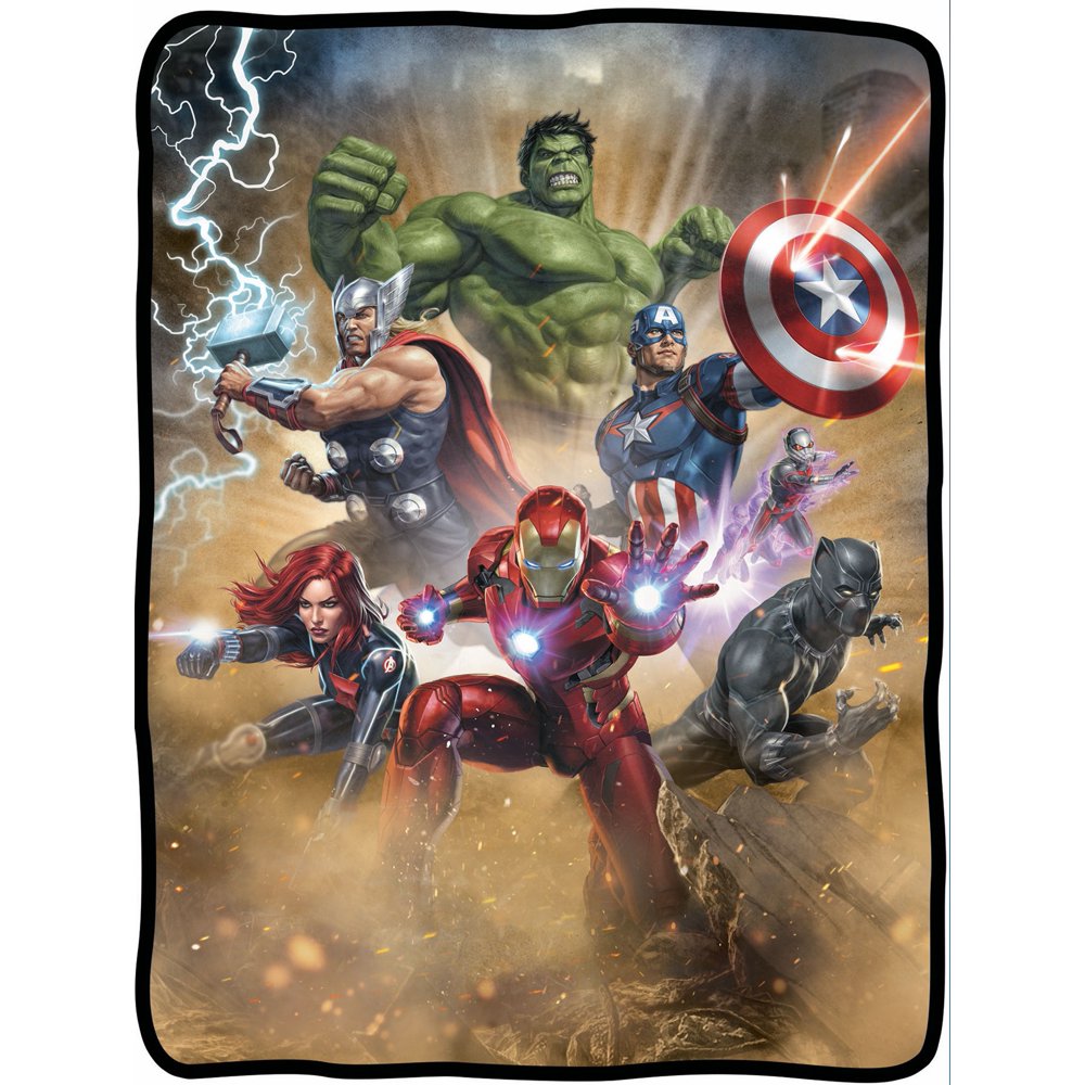 Marvel Avengers Defenders of Earth Blanket 46" X 60" Flannel Fleece ...