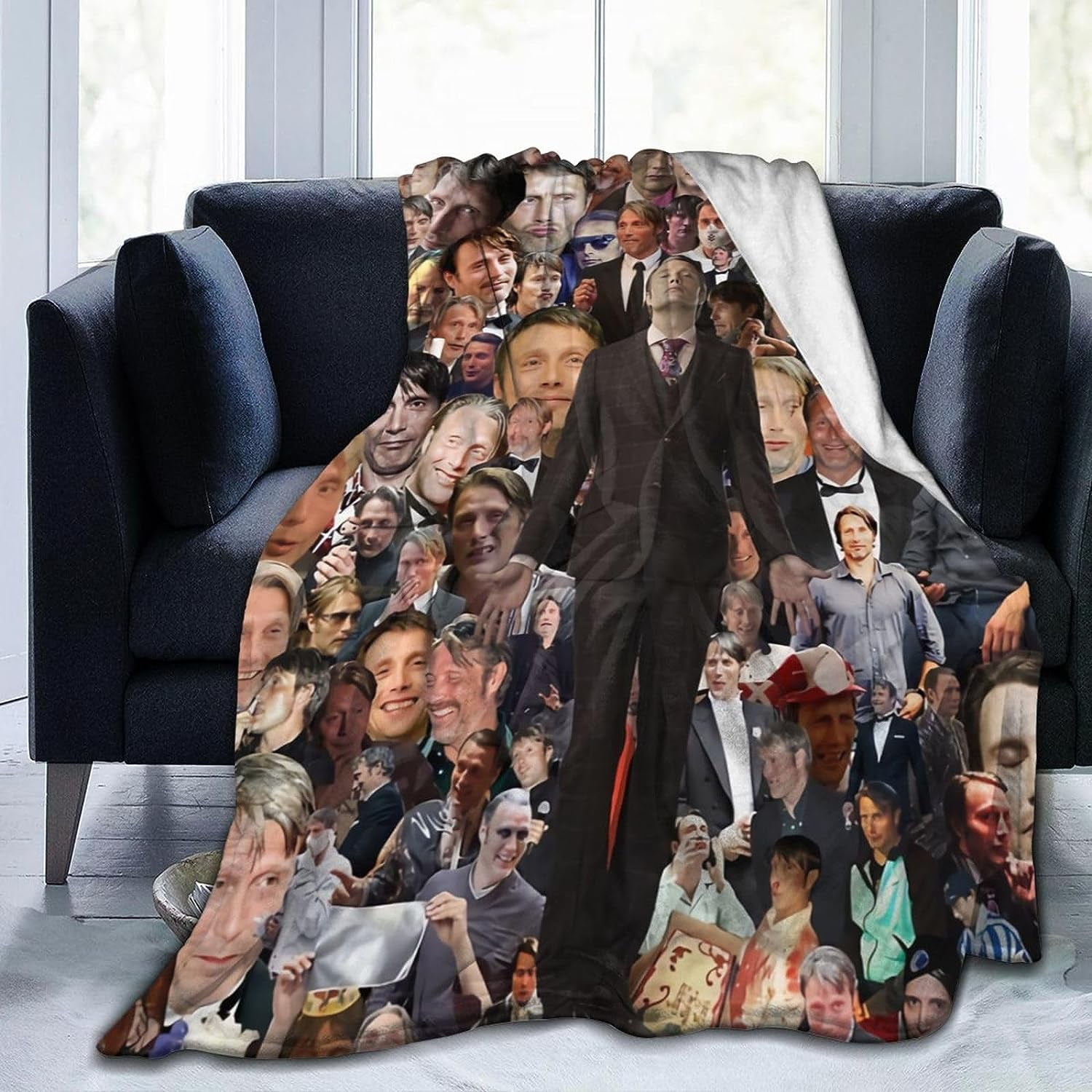 Click here for Walfour Mads Mikkelsen Throw Blanket Flannel Light... prices