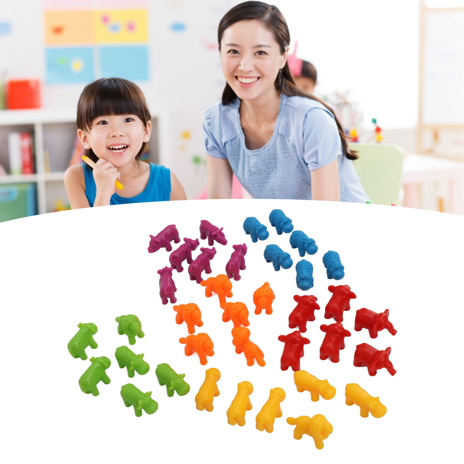 Math Counter Animals Toy Learning Matching Game Animals Toy Counting ...