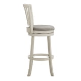 Weston Home Haas Slat Back Swivel Bar Height Stool, Antique White ...