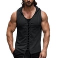 HVOBTTY Summer Men's Sleeveless Hooded Tank TopSolid Color Hooded ...