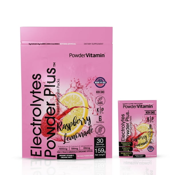 Electrolytes Powder Plus Powder Plus Powder Vitamin, sin azúcar, 30 ...