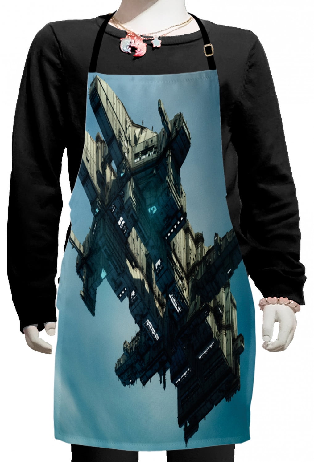 Fantasy Kids Apron, Science Fiction Alien Ship Illustration ...
