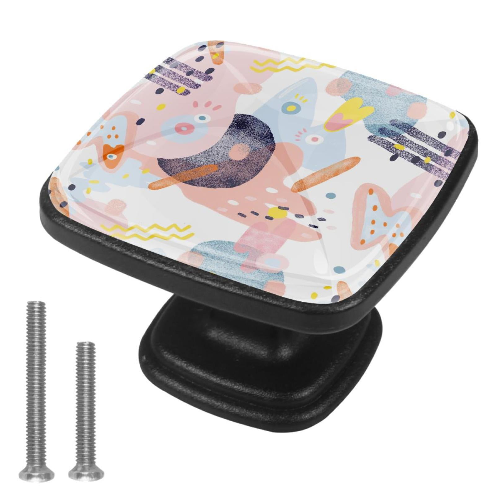 4 Pcs Cabinet Handle Drawer Pulls Random Graffiti Knobs with Screws ...