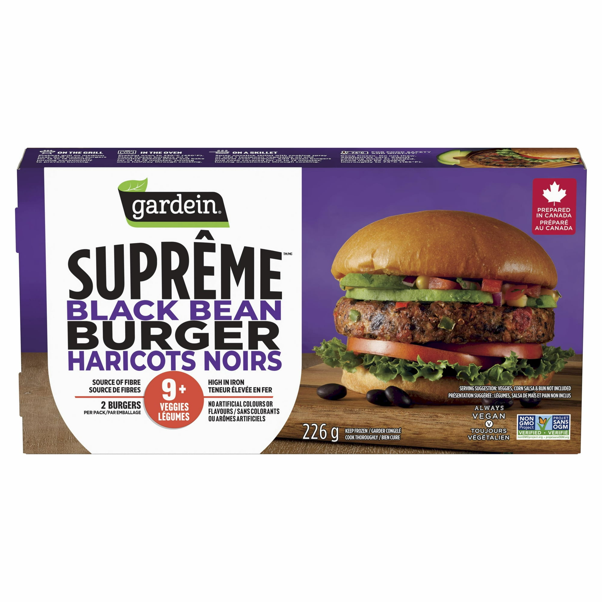 Click here for Gardein Gr Sprm Brgr Blk Bn 226 G prices