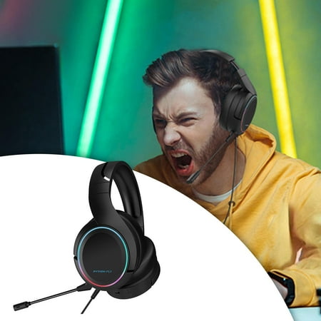 USB Cord Game Headset with Noise Isolation RGB Cable Surround Sound ...