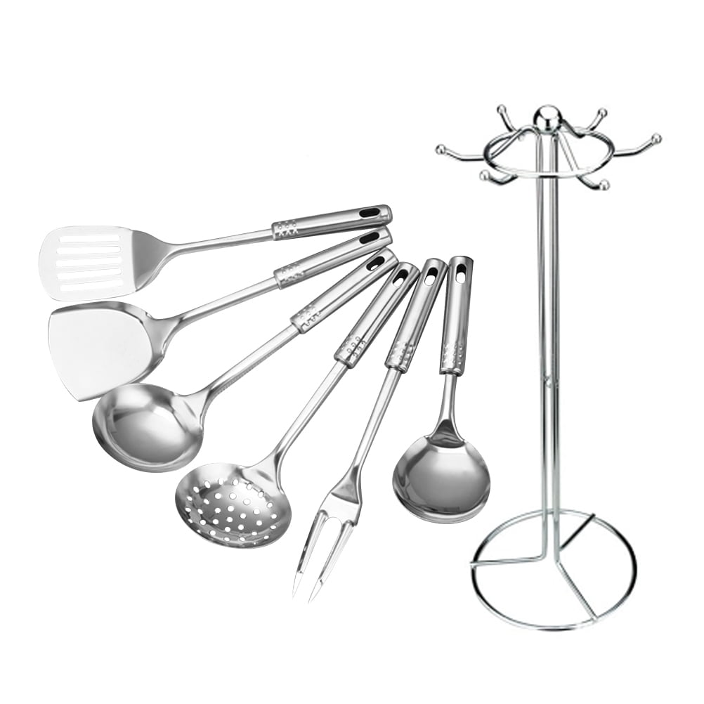 7 PCS Kitchen Tool Set Stainless Steel Cooking Tools Utensils Spoon ...