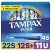Tampax Pearl Tampons Ultra Absorbency with LeakGuard Braid, 45 Count ...