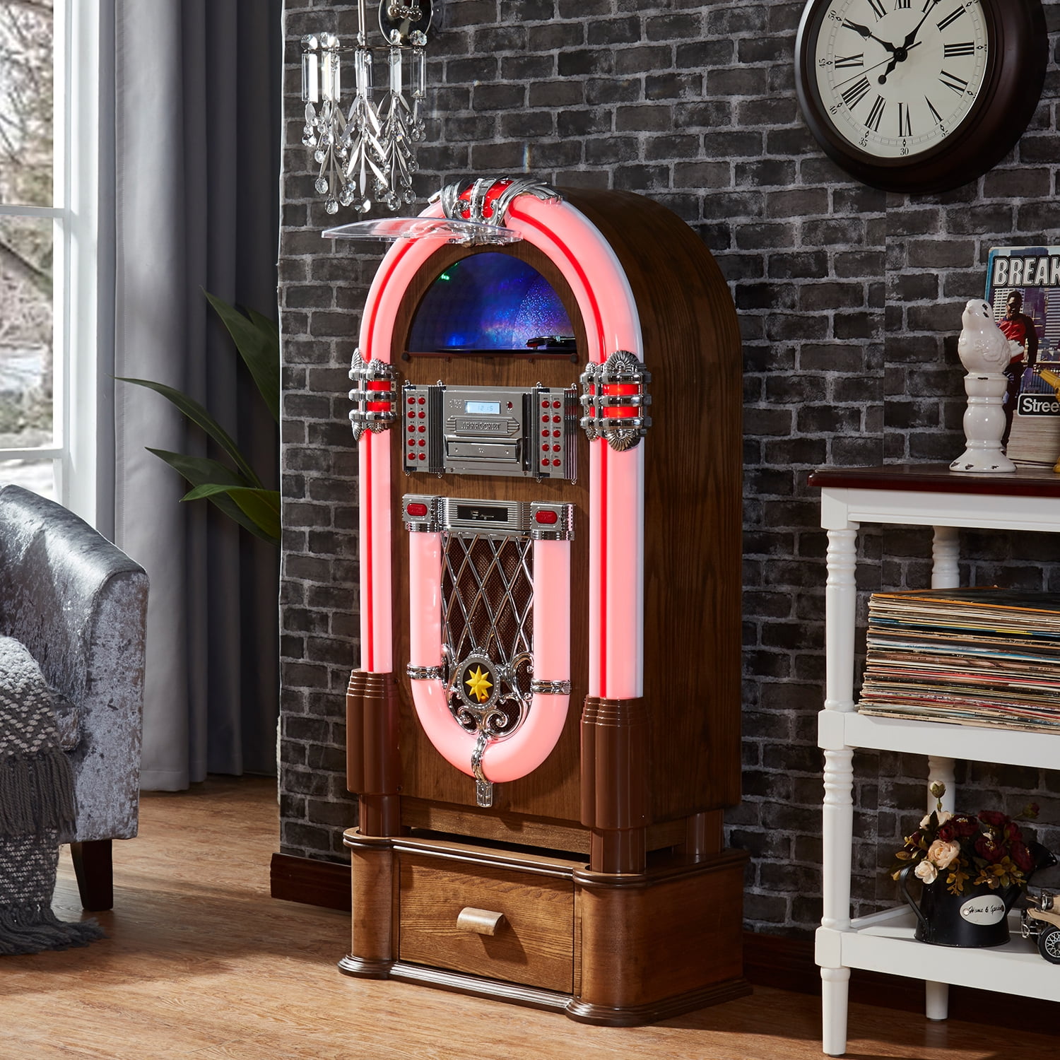 Arkrocket Taurus II Medium Size Jukebox Vinyl Record Player Bluetooth ...