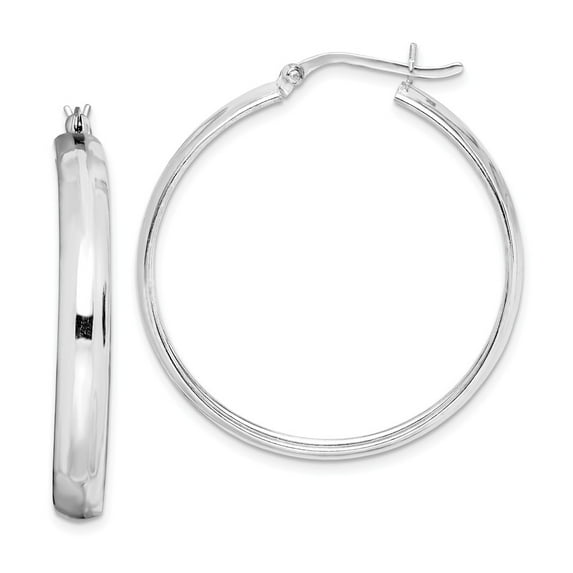925 Sterling Silver 4mm x 34 Hoop Earrings; for Adults and Teens; for ...