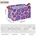Pink Leopard Print Collapsible Storage Bin Open Home Shelf Basket Water ...