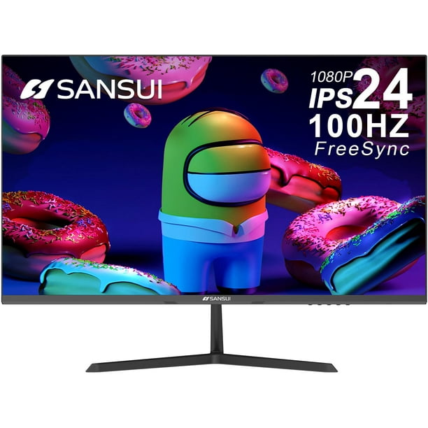SANSUI Monitor 24 inch 100Hz IPS 1080P Computer Monitor HDMI VGA HDR ...